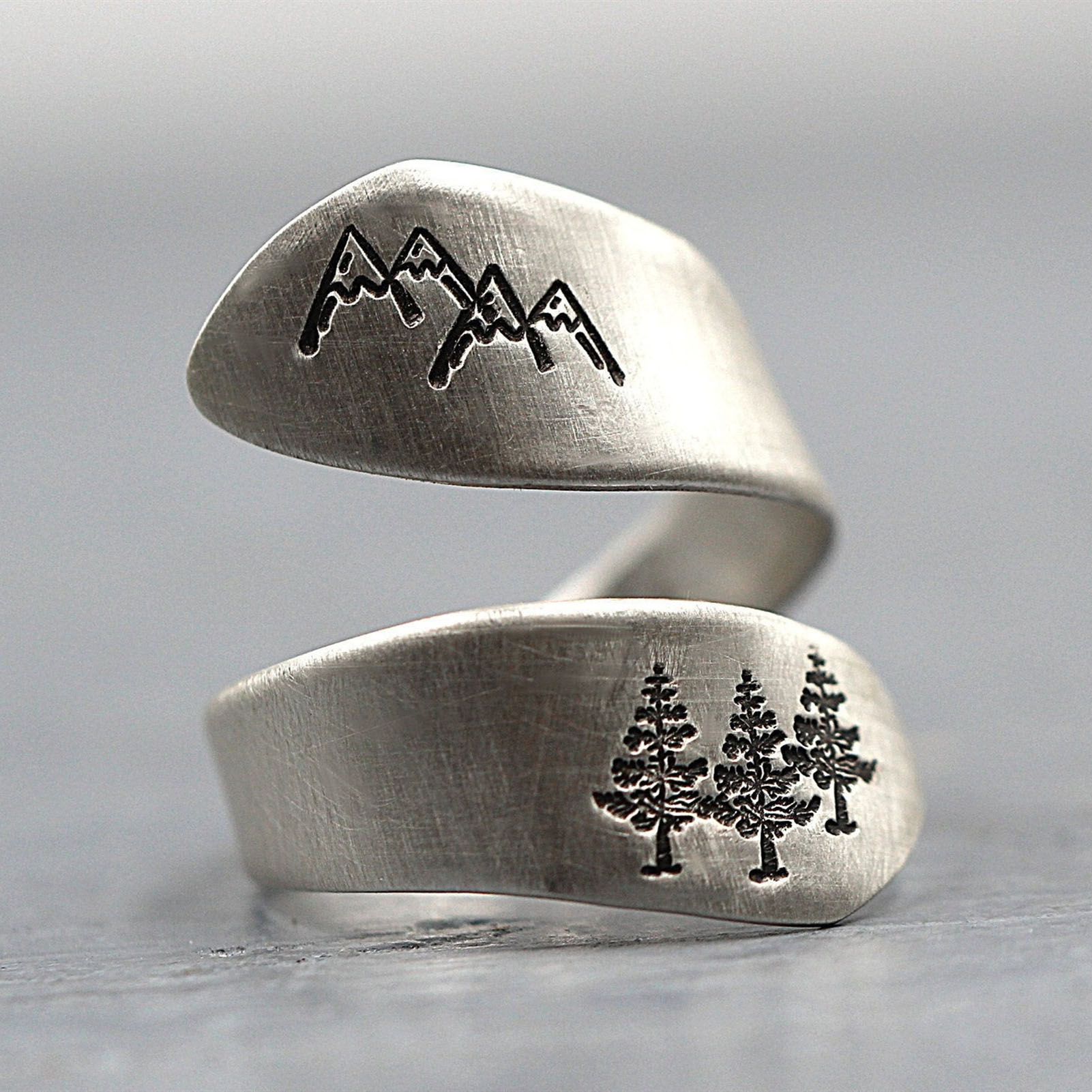 Eosunjian Adjustable All-matched Women Ring Alloy Mountain Forest ...