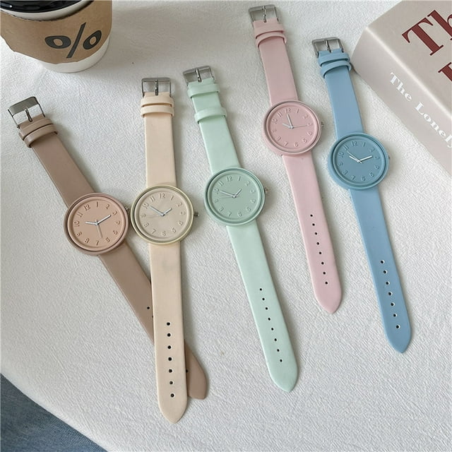 Eosunjian Bracelet Watch Macaron Color Quartz Movement Round Dial ...