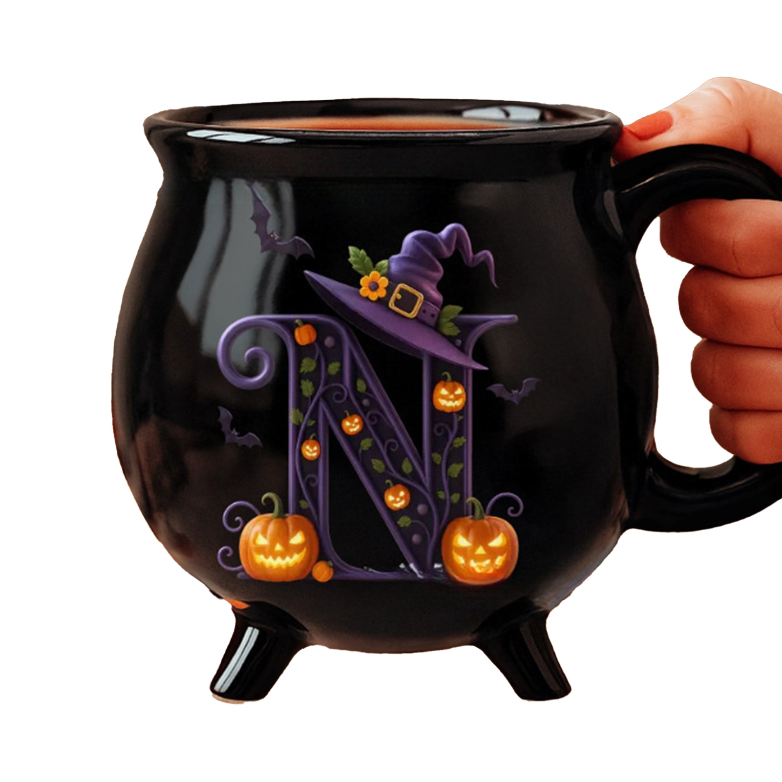 Eosunjian Cauldron Cup 12oz Witch Cauldron Mug Ceramic Halloween Coffee ...