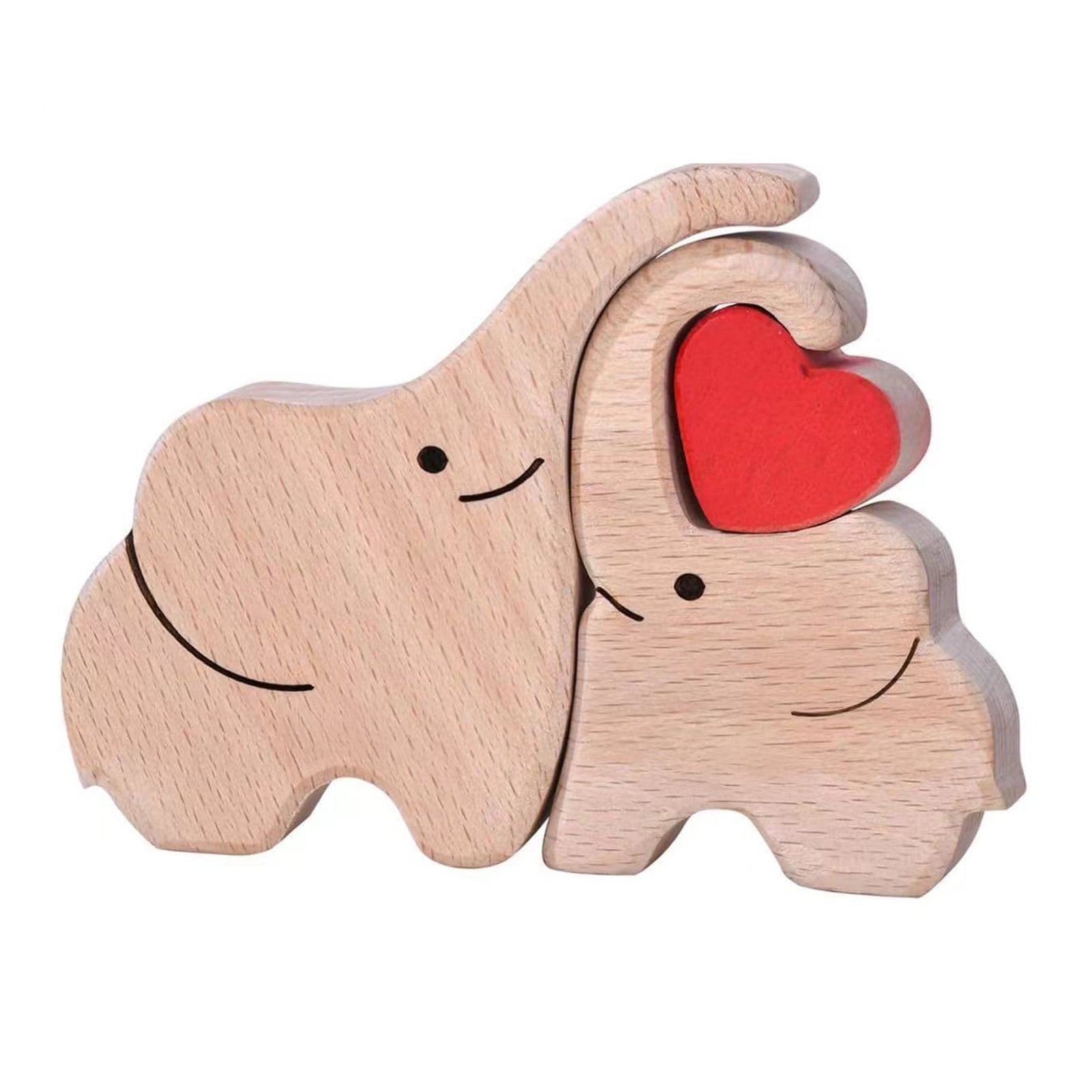 Eosunjian Elephant House Decoration Elephant Puzzle Ornament Wooden ...