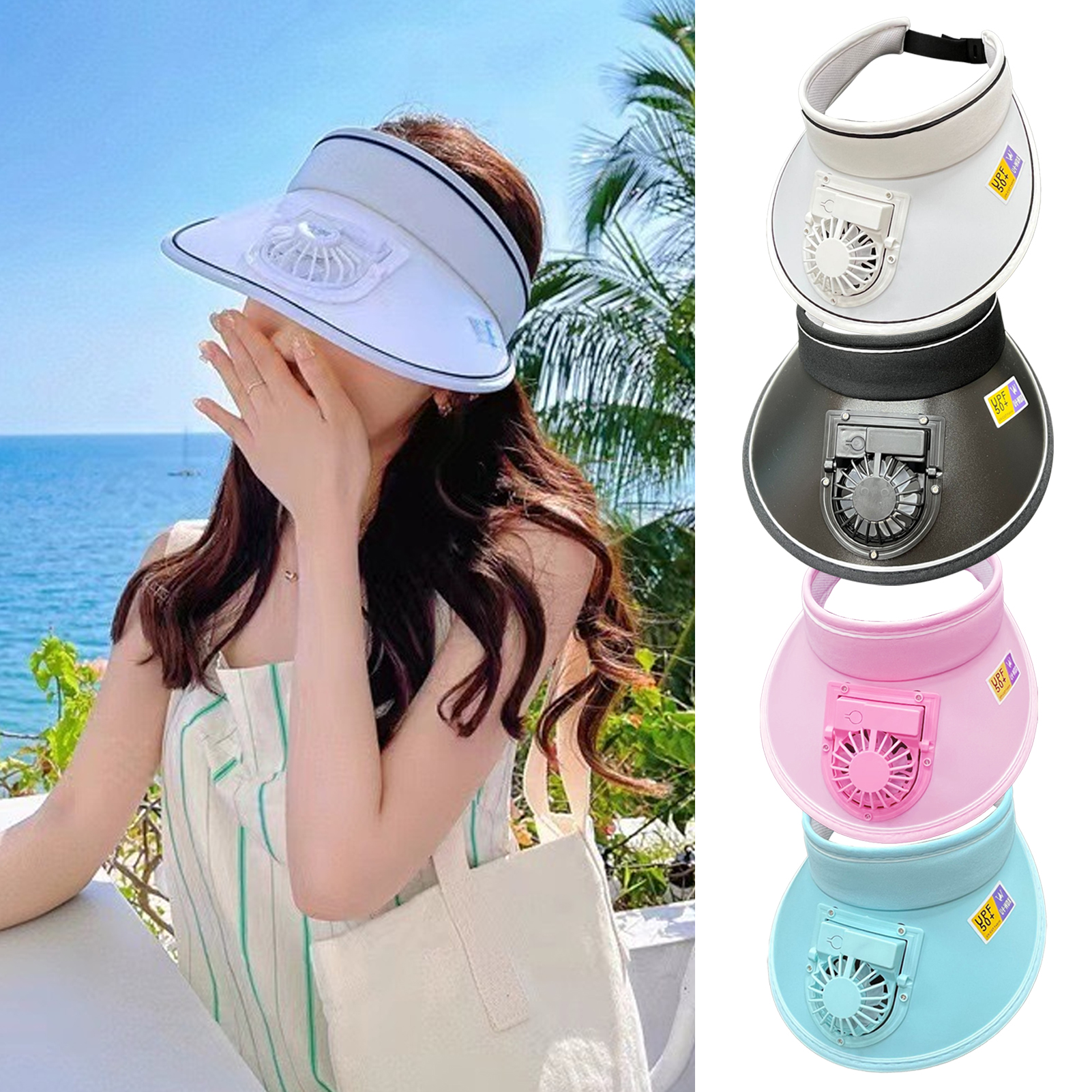 Eosunjian Fan Hat 3 Speed Adjustable Fan Angle Outdoor Hat Rechargeable ...