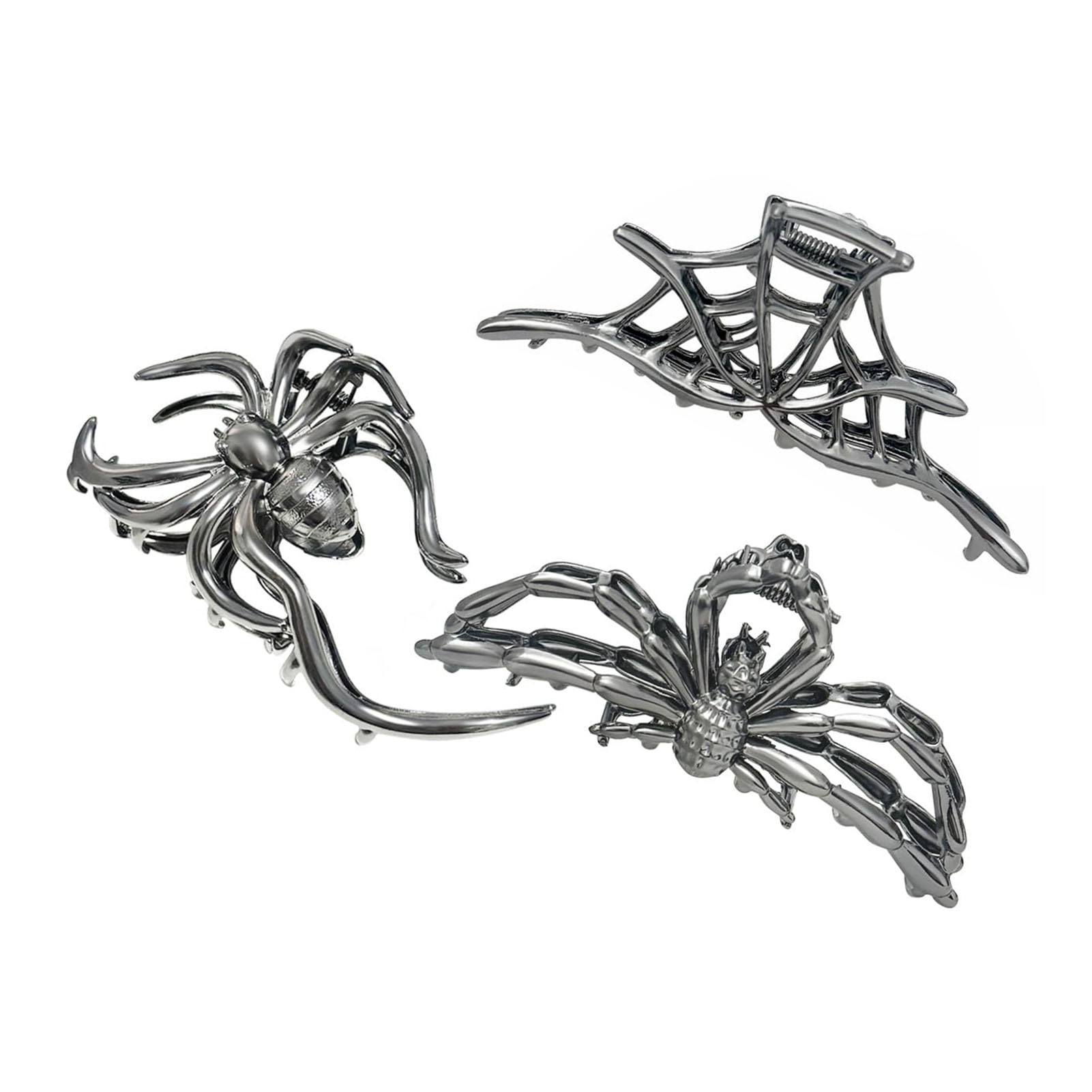 Eosunjian Hair Claw Clips 3pcs Women Hair Claws Set Spider Bat Skull ...