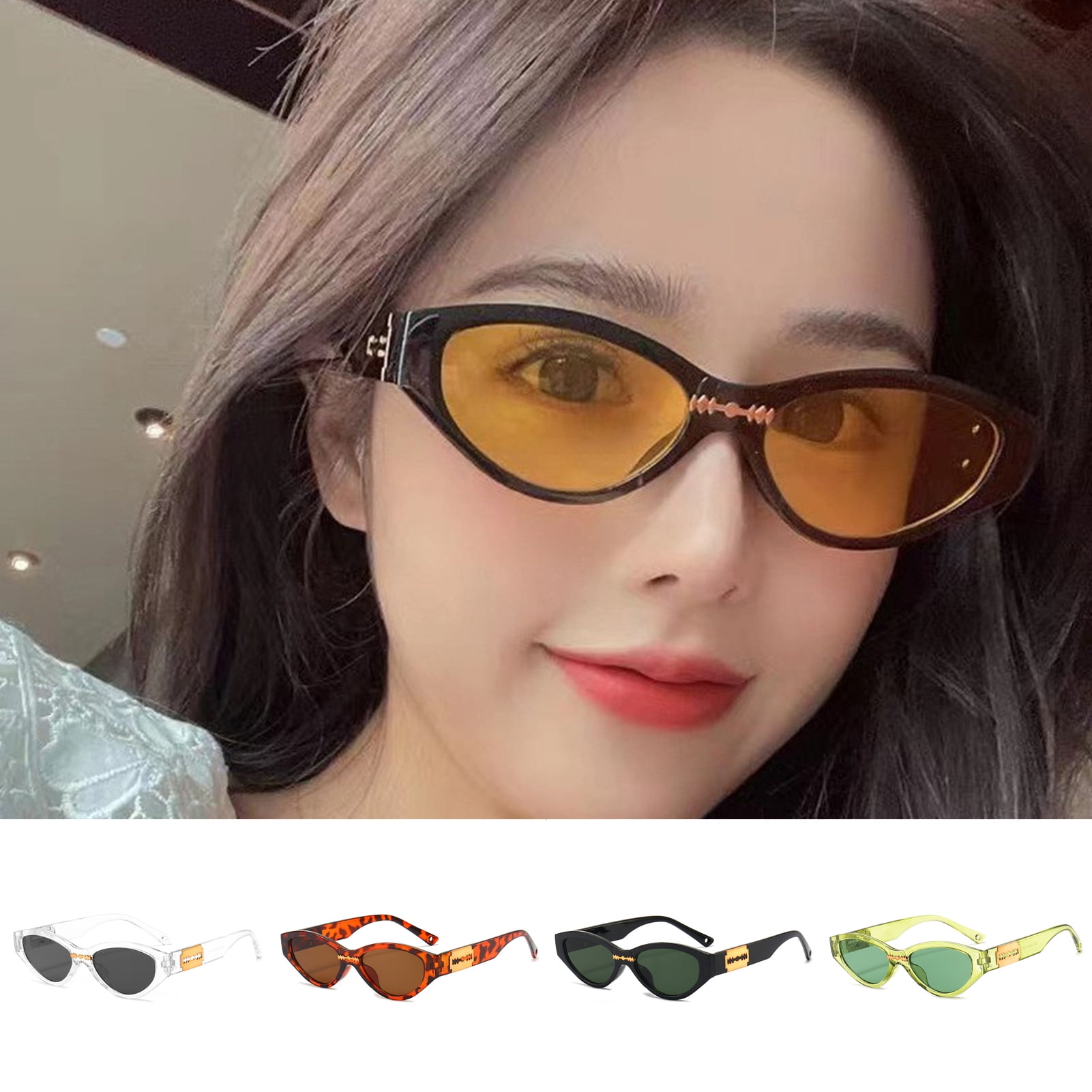 Eosunjian Lady Sunglasses Oval Frame Vintage Hip Hop Burden Free Eye ...
