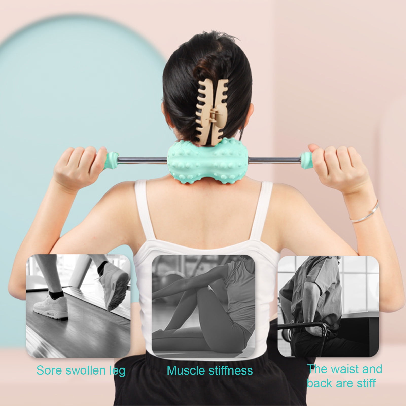 Sioweci Massage Roller Muscle Sore Pain Relief Deep Tissue Relaxation ...