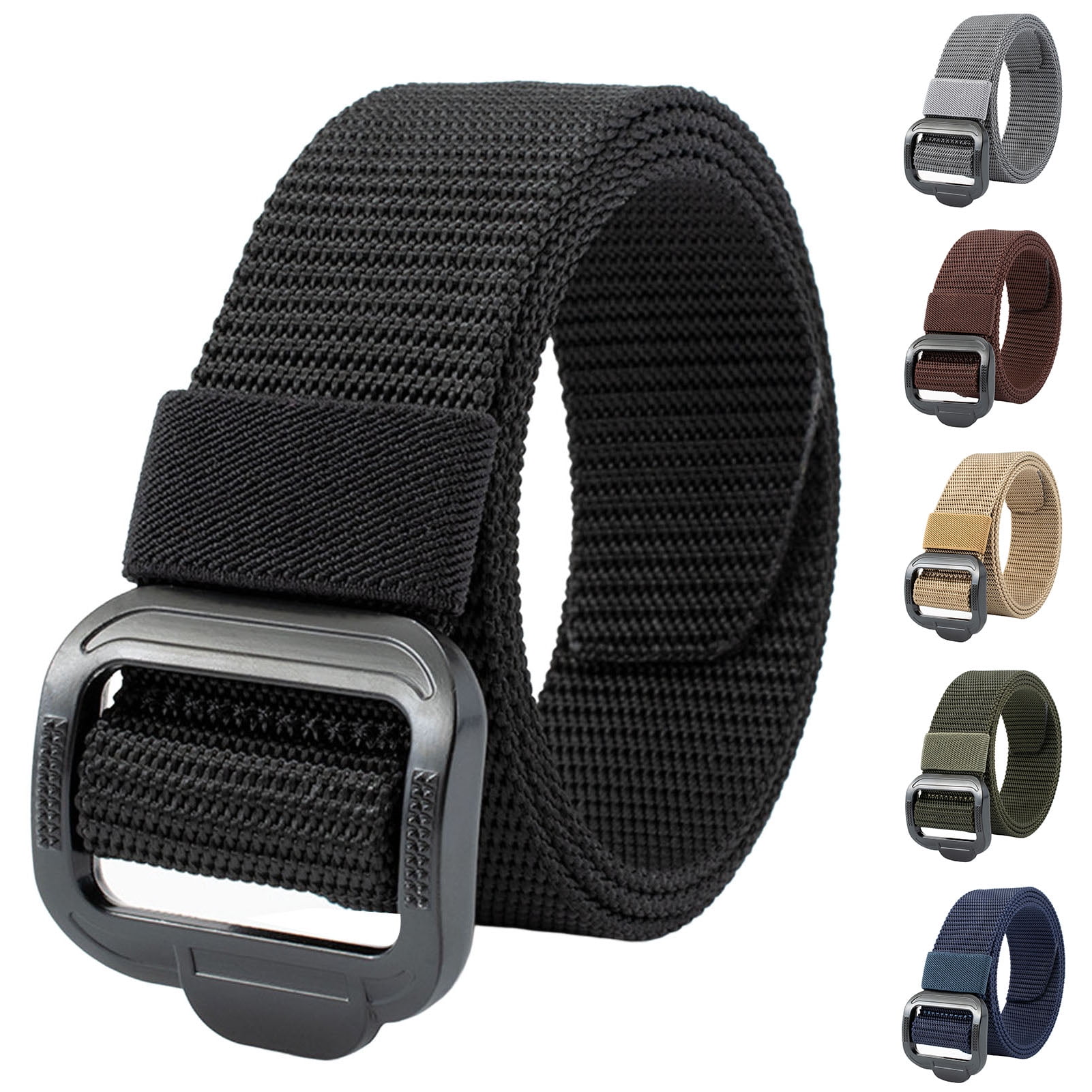 Eosunjian Men Belt Weave Nylon Alloy Button Elastic Adjustable ...