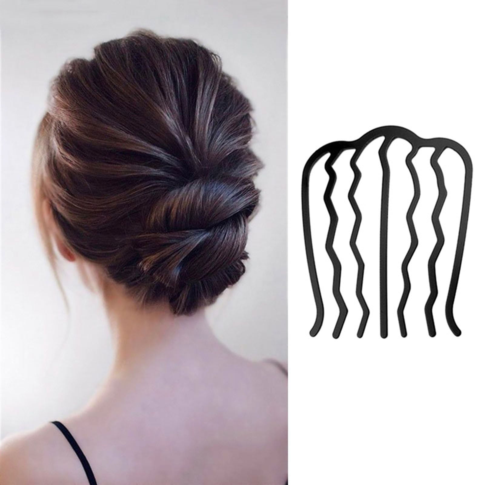 Eosunjian Metal Black Hair Fork Clip Women Hair Pin Comb Messy Bun Hair ...