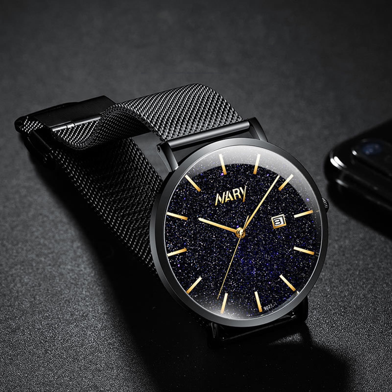 Eosunjian NARY Round Dial Smooth Alloy Starry Dial Life Waterproof Men ...