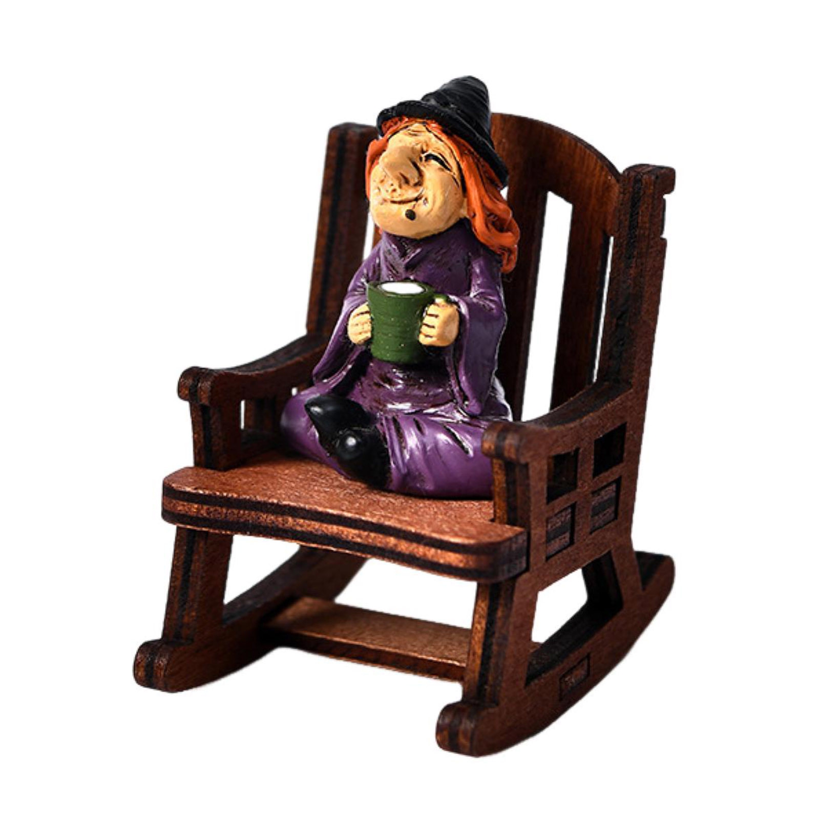 Eosunjian Resin Halloween Figurine Witch Ghost Statue Halloween Witch ...