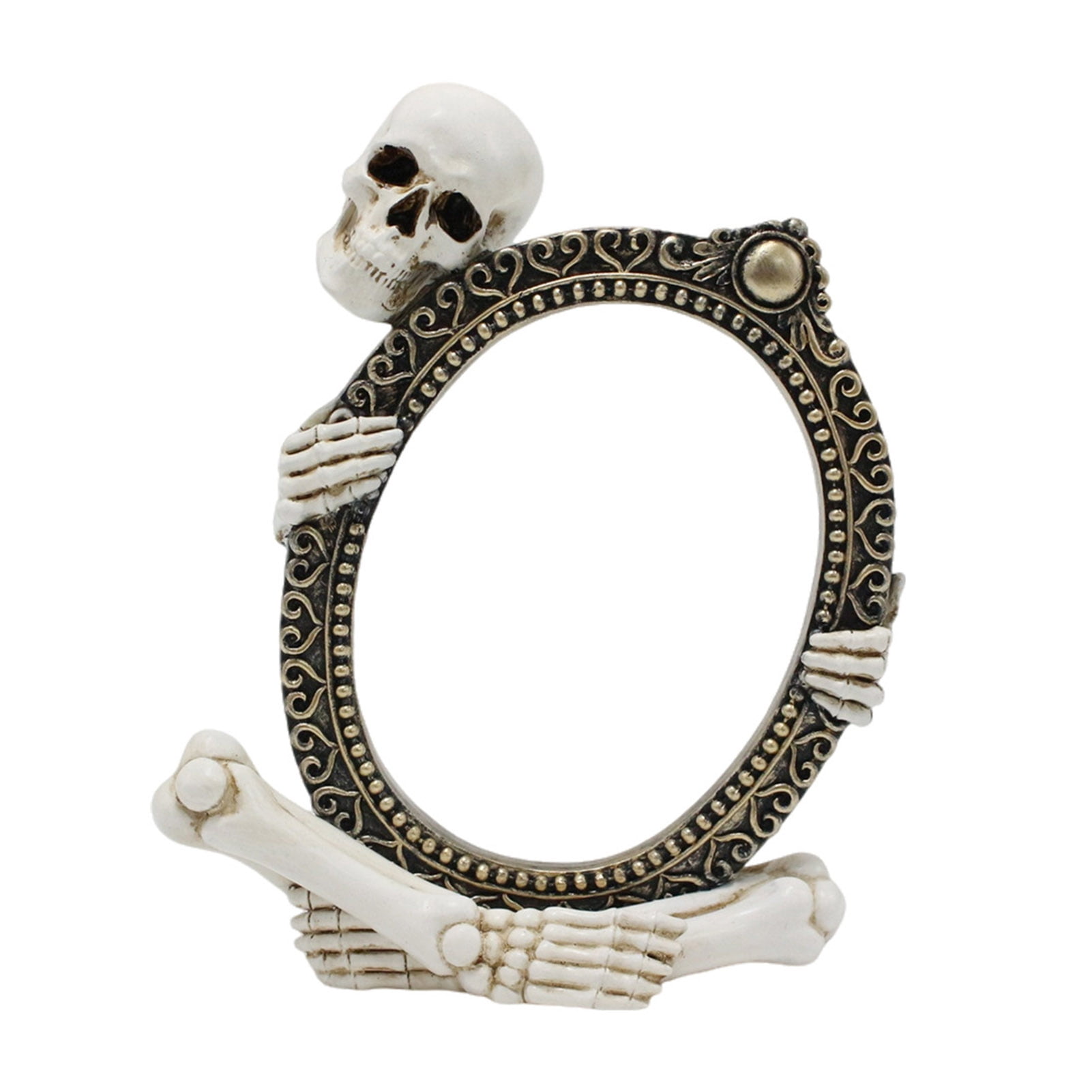 Eosunjian Skeleton Figurine Skull Statue Vintage Skeleton Mirror Frame ...