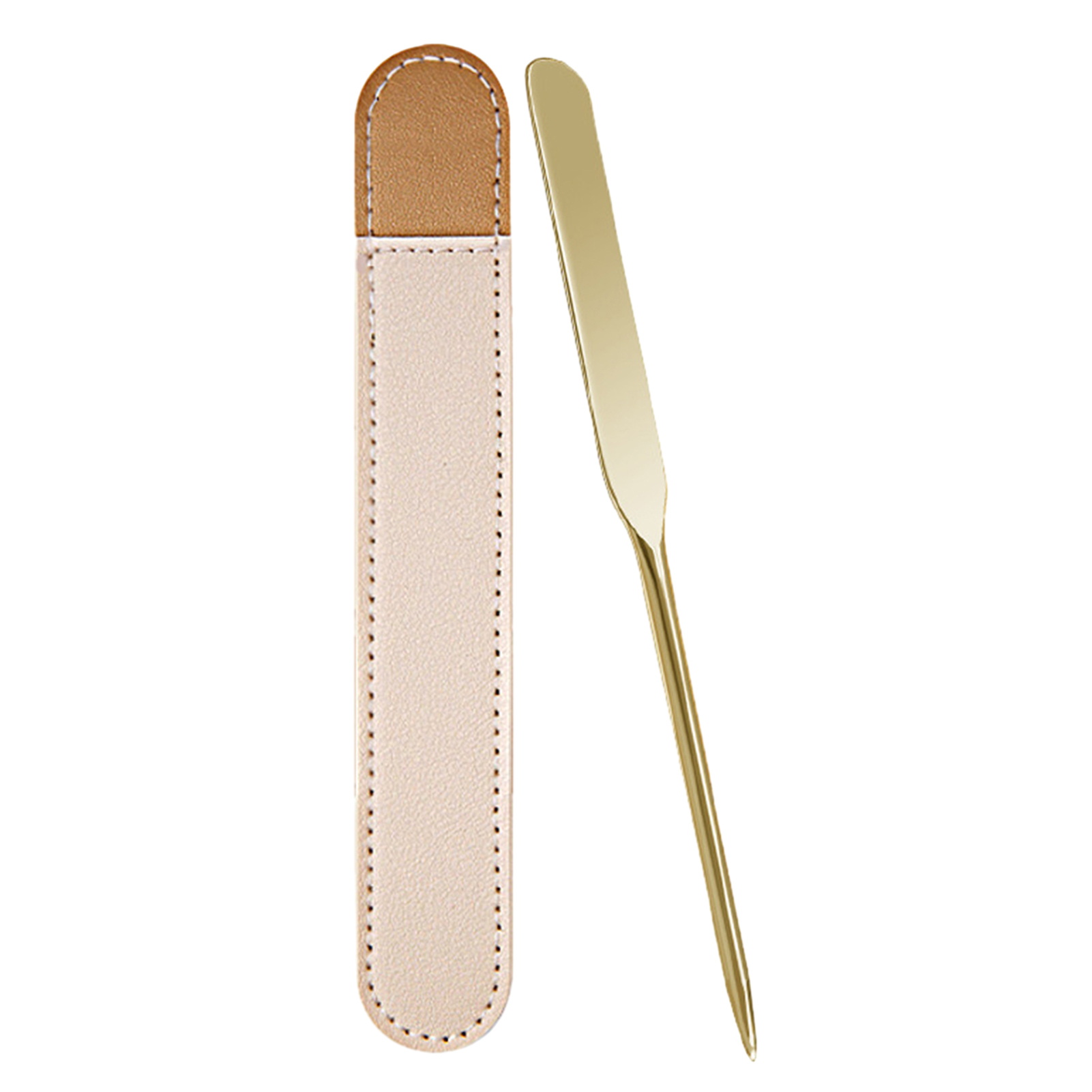 Eosunjian Stainless Steel Spatula with Faux Leather Sleeve Facial Mud ...