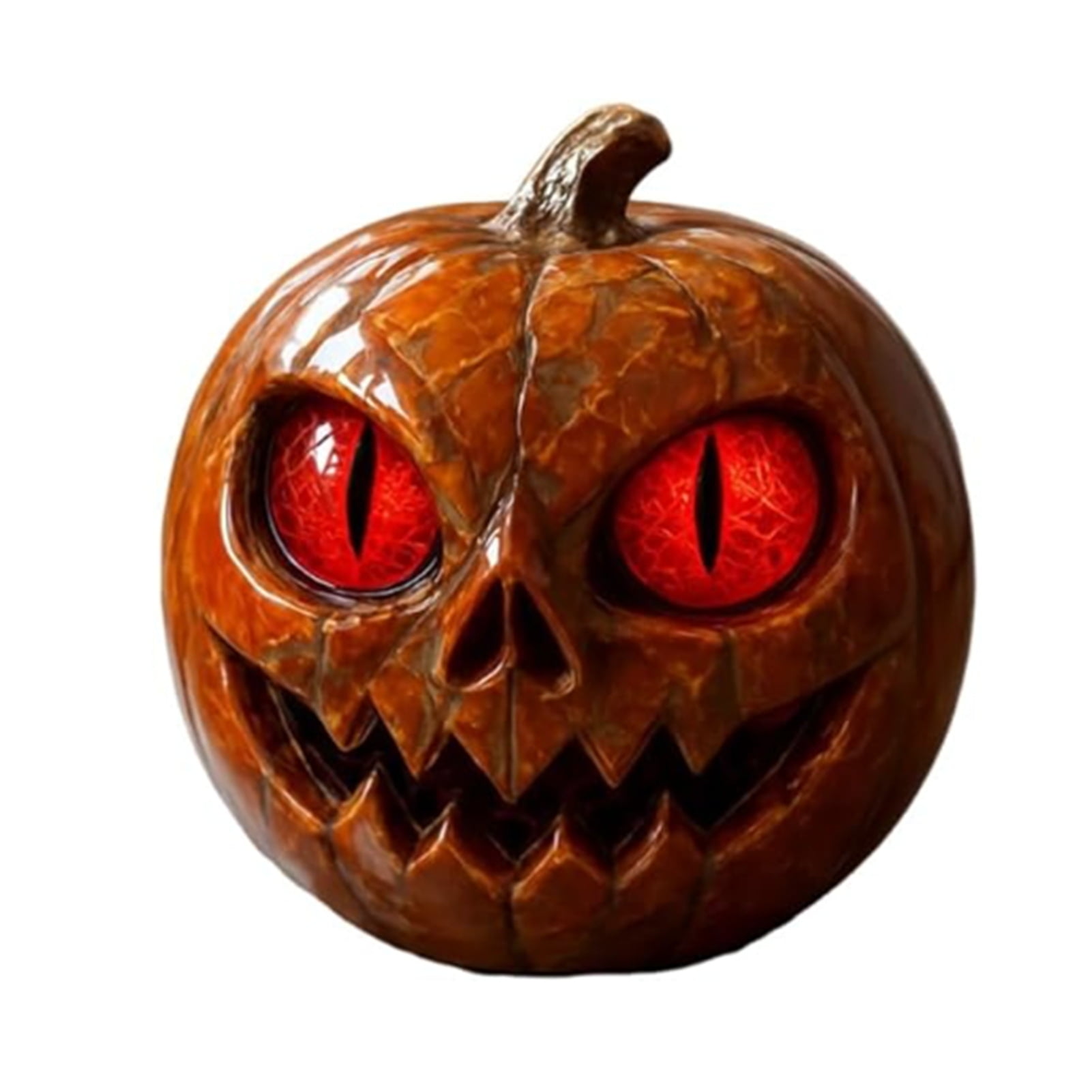 Eosunjian Unique Pumpkin Design Pumpkin Figurine with Amber Eyes Red ...