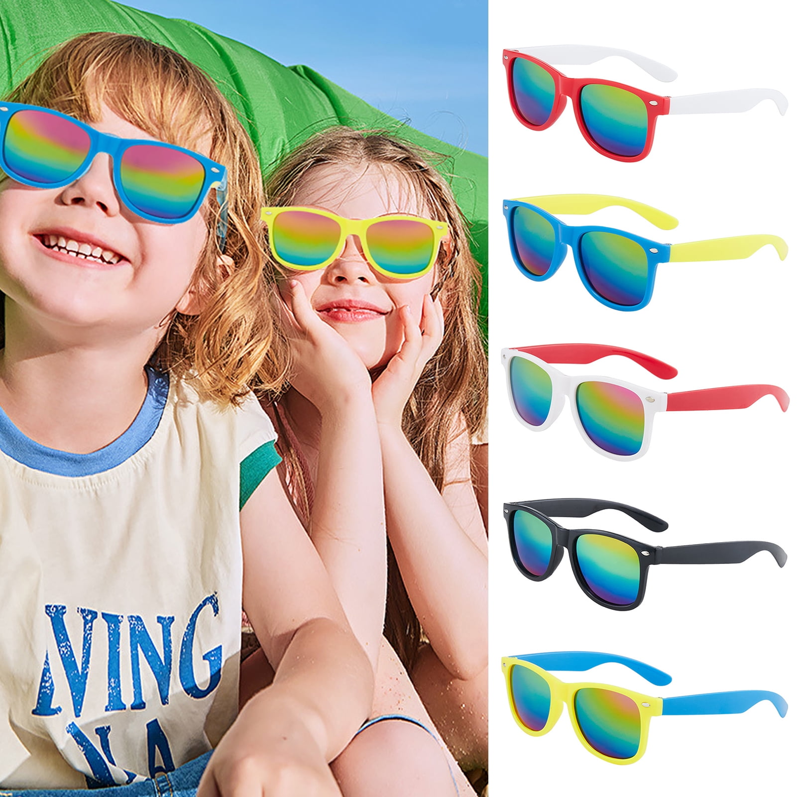 Eosunjian Unisex Children Sunglasses Gradient Colorful Lens Anti UV ...