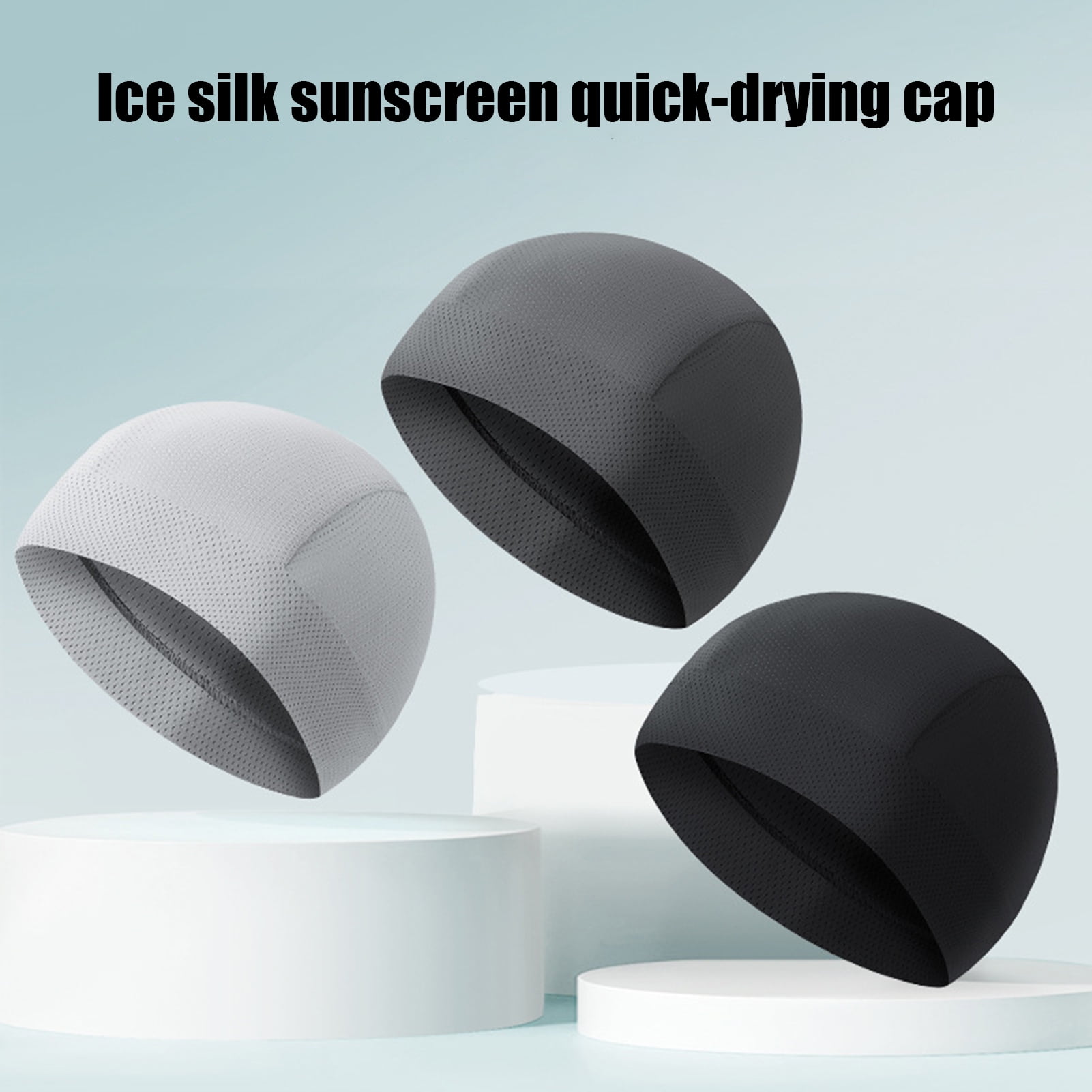 Eosunjian Unisex Cycling Cap Quick Dry Holloe Mesh Anti-UV Sports Hat Cooling Skull Cap High ...