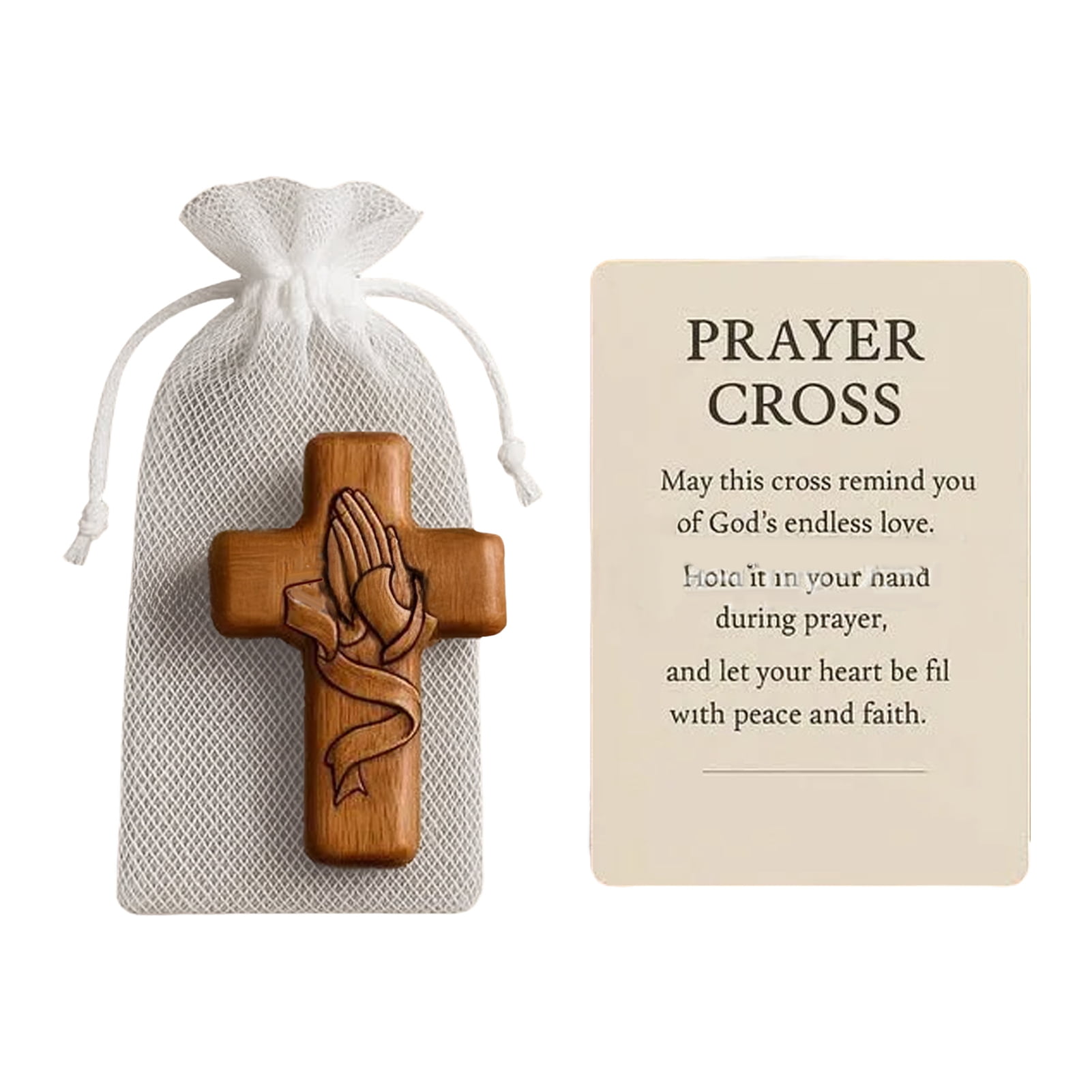 Eosunjian Wooden Commemorative Token 1/2 Pcs Wooden Faith Ornament with ...
