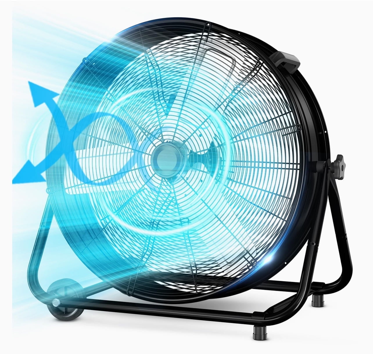 Ecotronic 24 inch Large Metal Fan, Comfort With 3-Speed, Adjustable ...