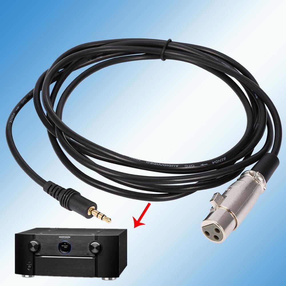 Eotvia Microphone Cable,10FT 3 Pin XLR Connector Female to 1/8 3.5mm ...