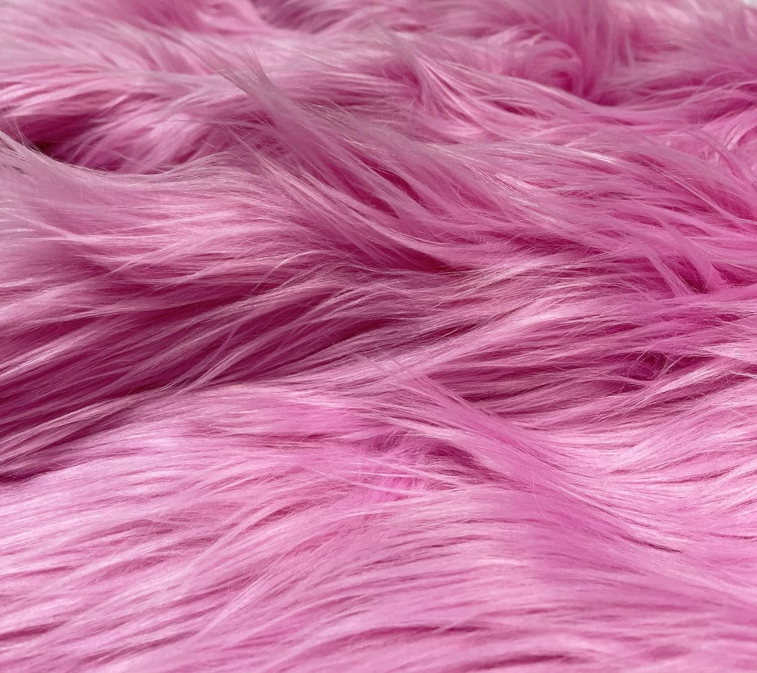Eovea - Shaggy Faux Fur Fabric - 30"X36" Bubble Gum- Square Patch- DIY ...