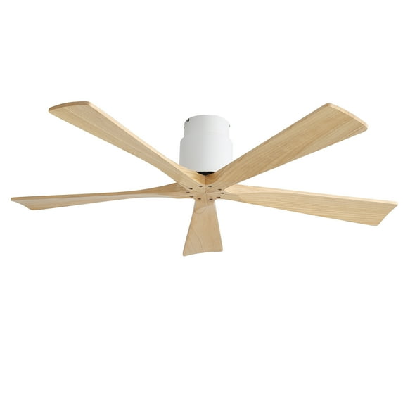 Eowynic 52 Inch Modern White Ceiling Fan No Light Remote Control, 5 ...