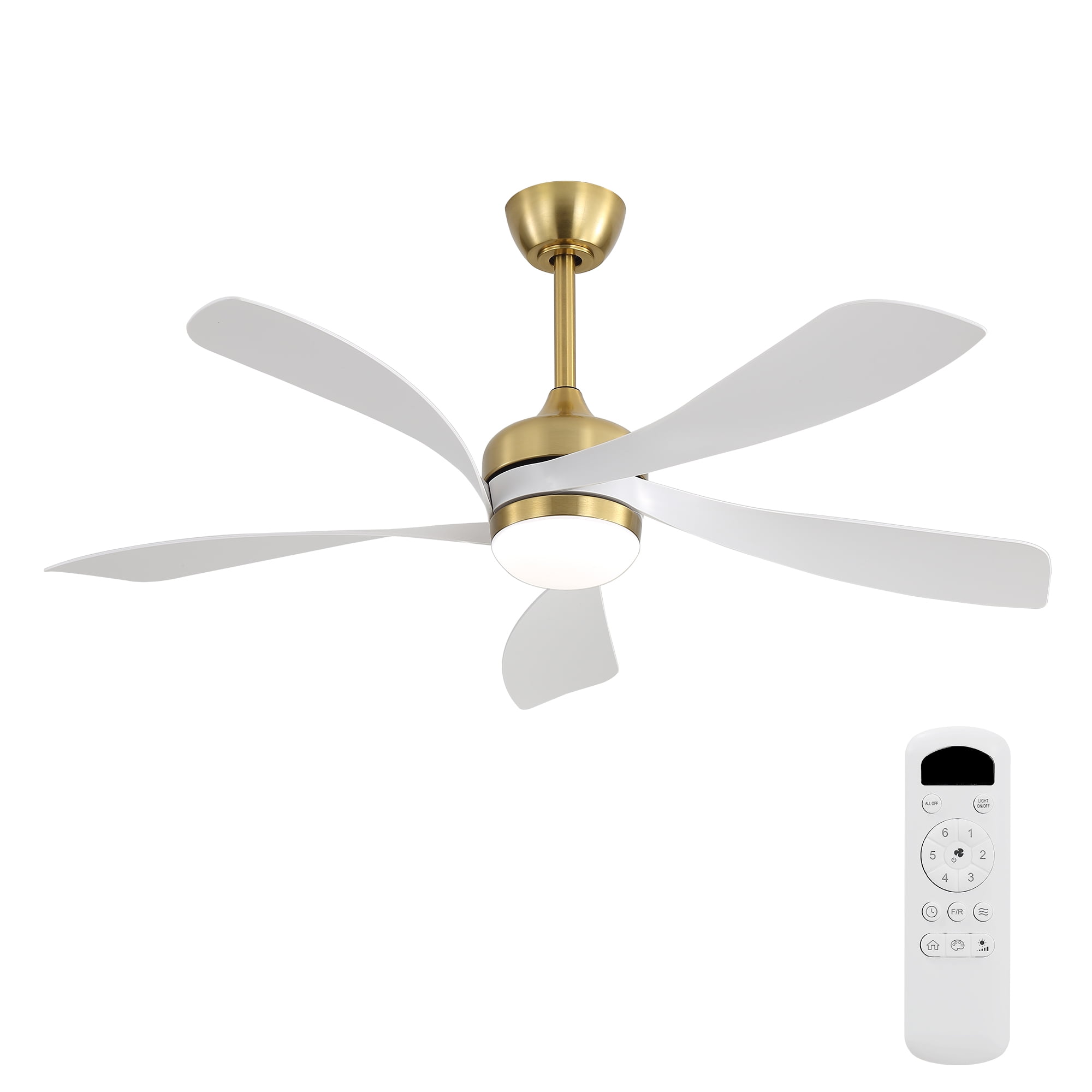 Eowynic 52" Industrial Ceiling Fan with Light, Remote Control, Dimmable ...