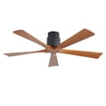 Eowynic 52-inch Matte Black Ceiling Fan without Light, 5 Walnut Wood ...