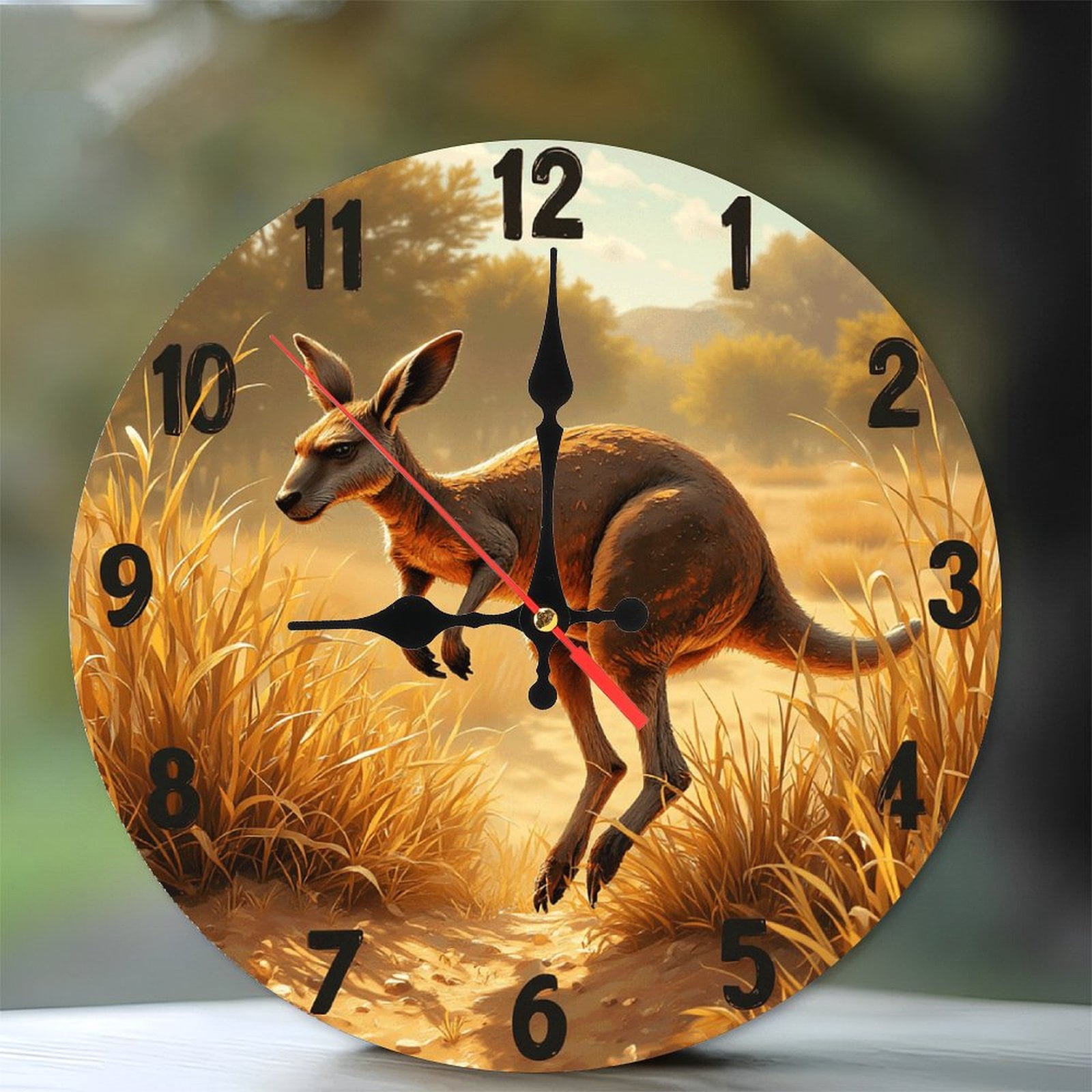 Ep2p_00525_ 10-Inch Silent Wooden Wall Clock, Battery Operated (AA ...