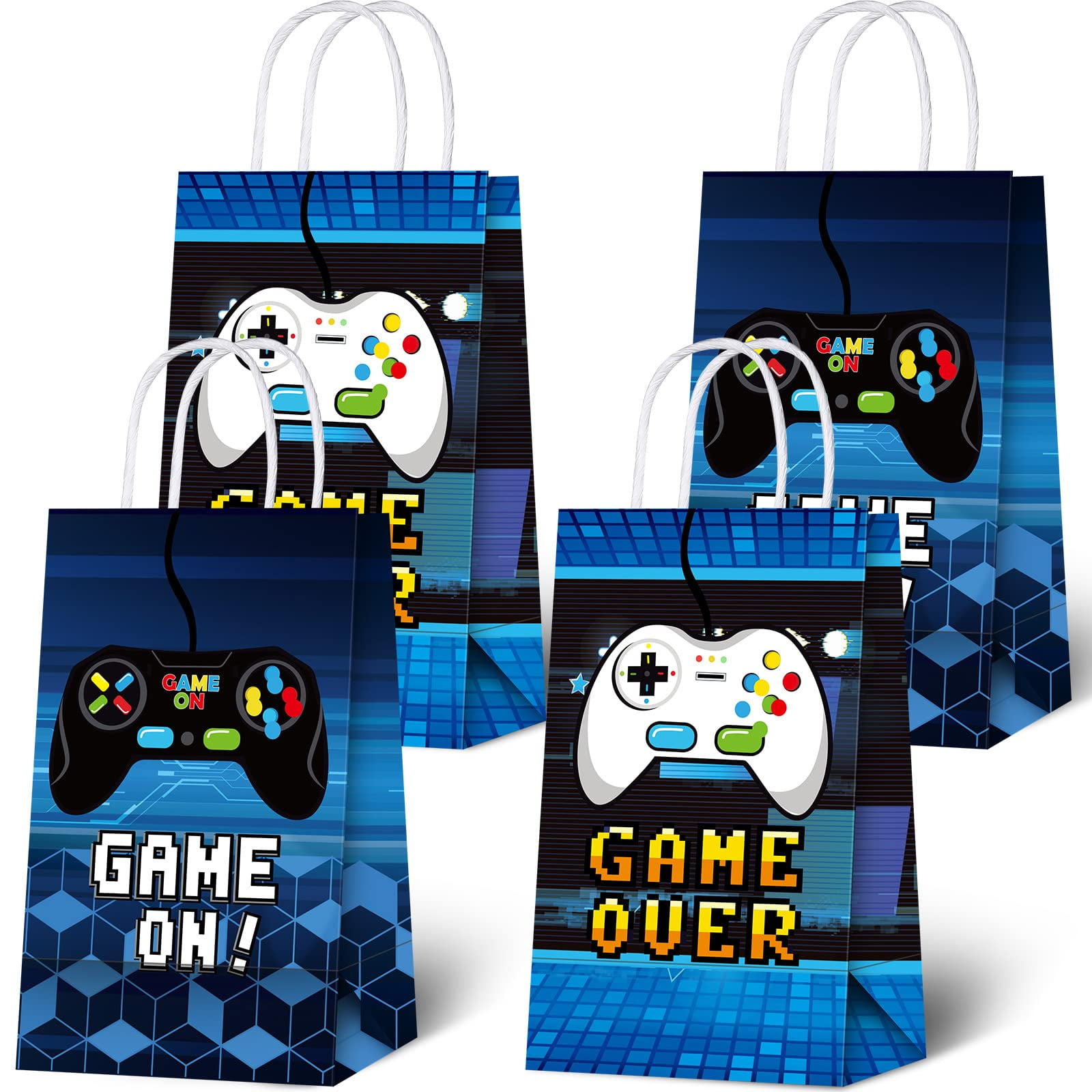 Epakh 16 Pack Gamer Themed Birthday Party Favors Video Game Gift Bags ...