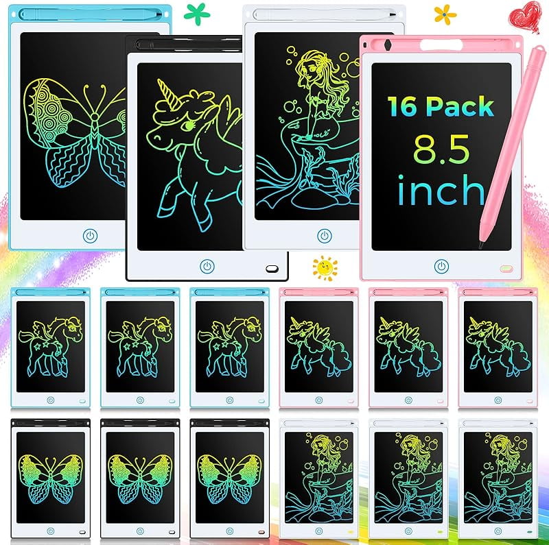 Epakh 16 Pieces LCD Writing Tablet Doodle Pad for Kids 8.5 Inch LCD ...