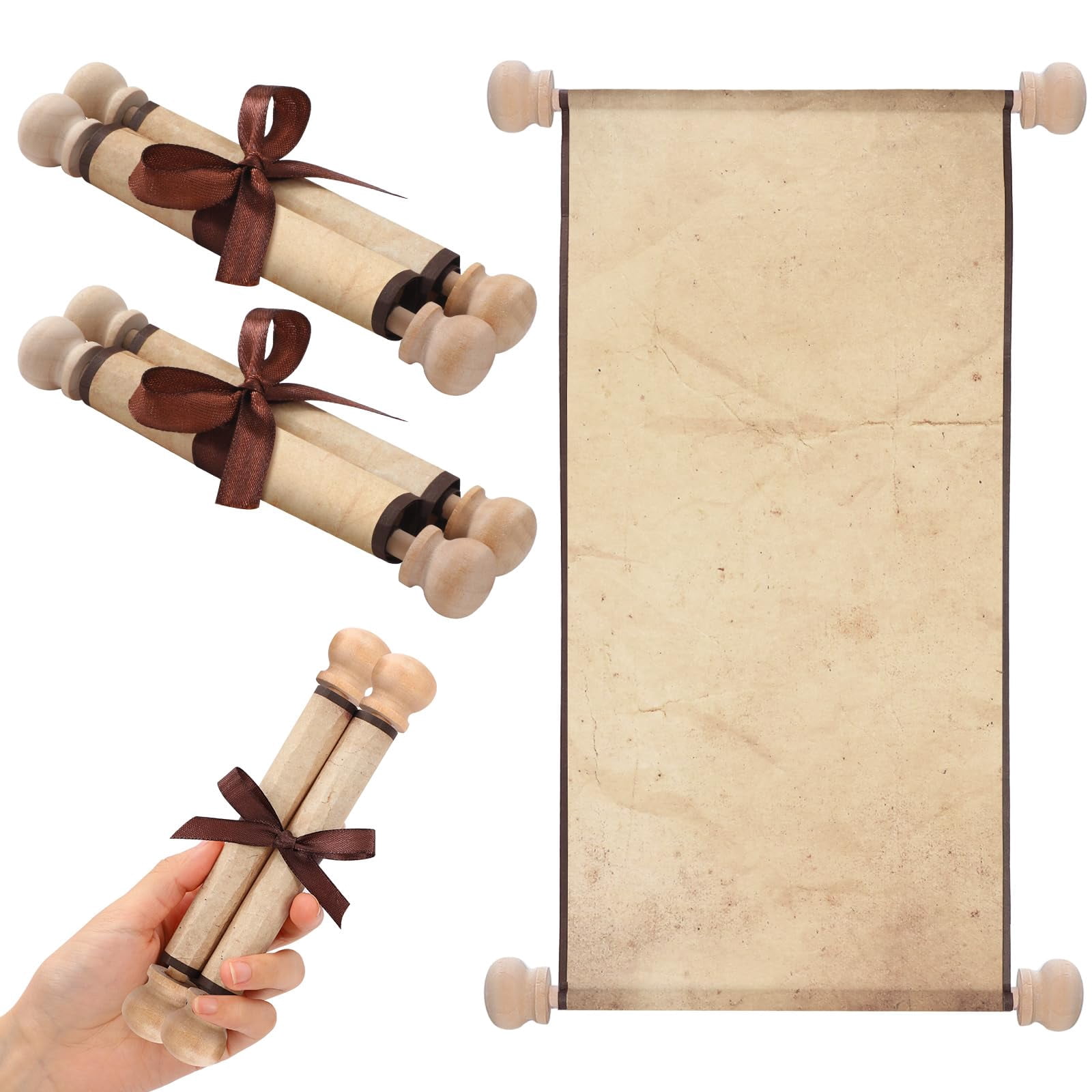 Epakh 2 Pack Vintage TSF6 Blank Paper Scrolls Vintage Paper Wrapped on ...