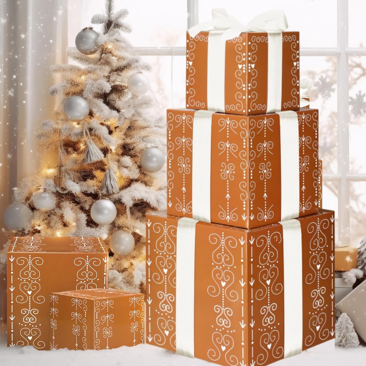 Epakh 3 Pack Gingerbread Cookie Boxes Decoration Large Christmas ...