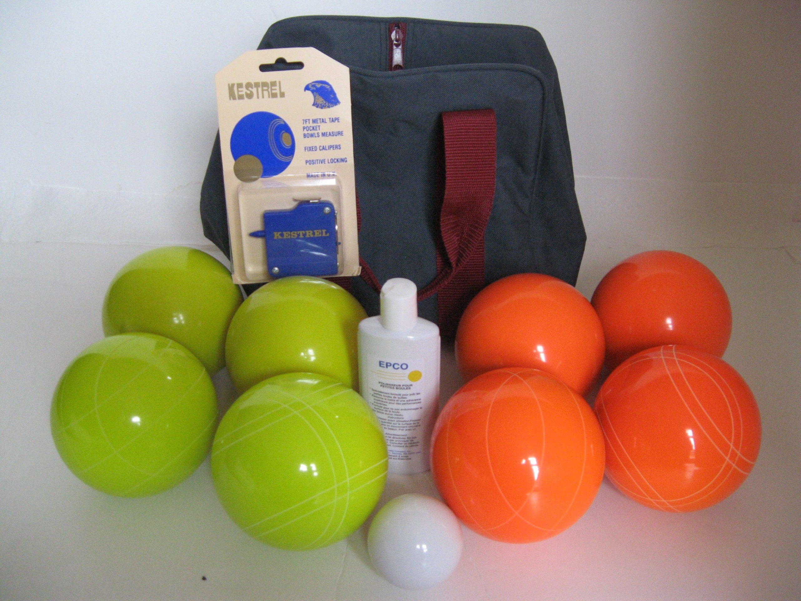 Epco Basic Bocce Package - 110mm Yellow and Orange Balls, Quality Nylon ...