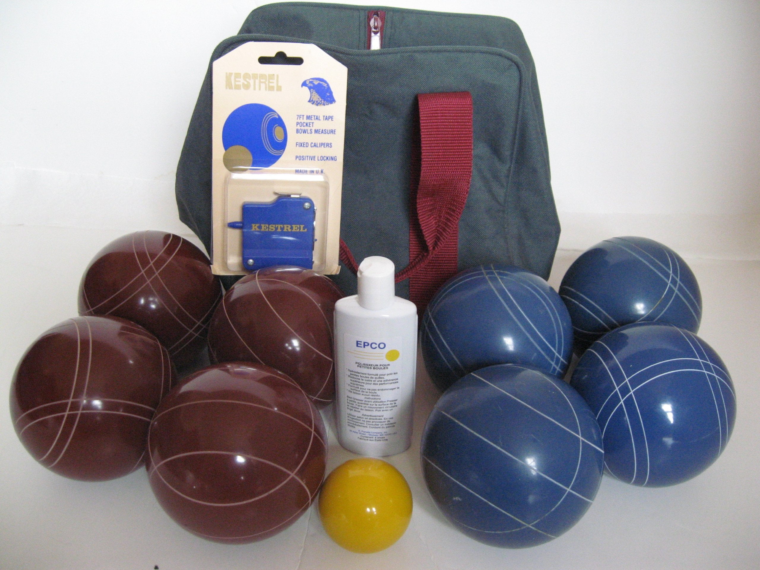 Epco Premium Quality Basic Bocce Package - 110mm Red and Blue Balls ...
