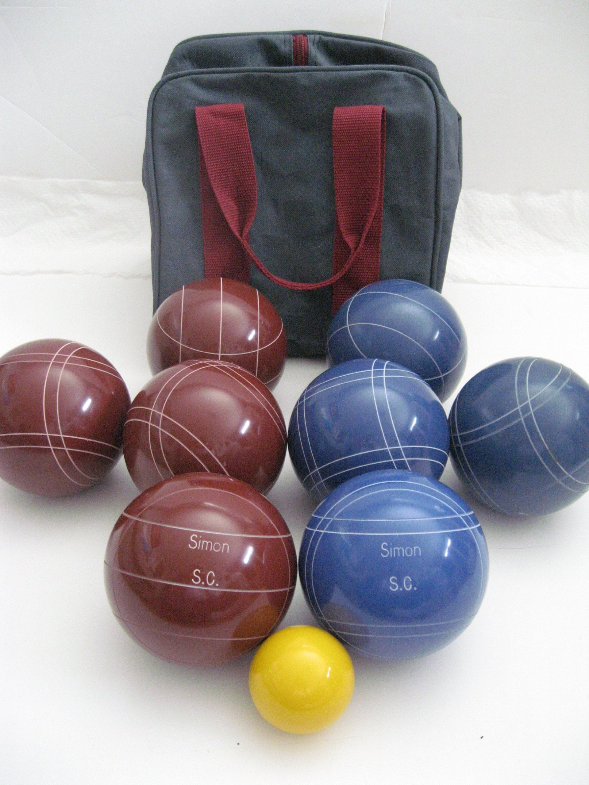 Epco Engraved Bocce Package - 110mm Red and Blue Balls with Engraving ...