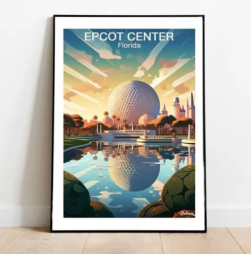 Epcot Center Matte Poster Wall Art Print, Florida Travel Decor ...