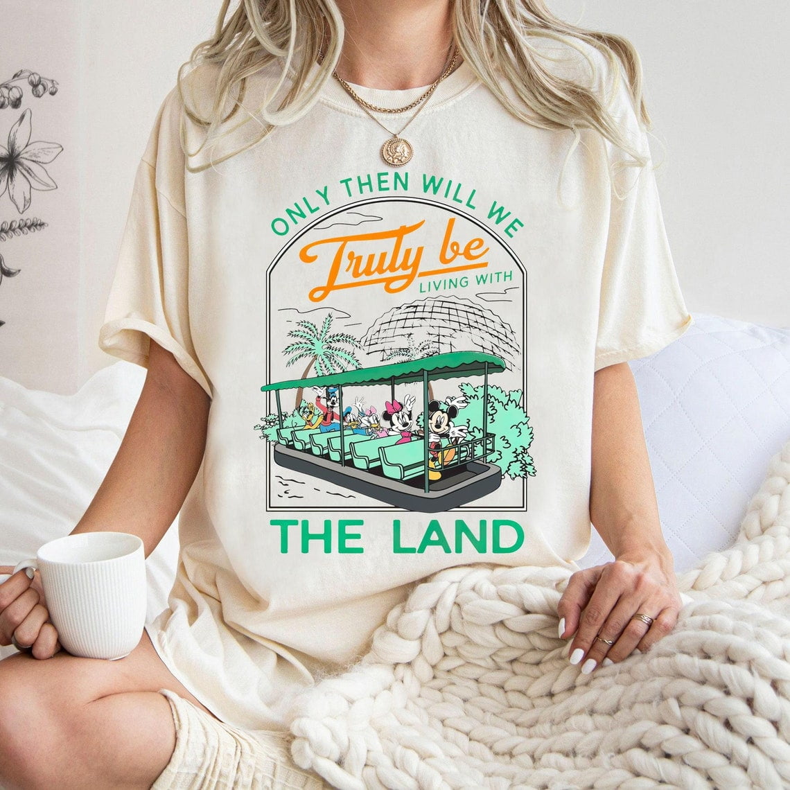 Epcot Disney Theme Park Shirt, Mickey And Friends Living With The Land ...