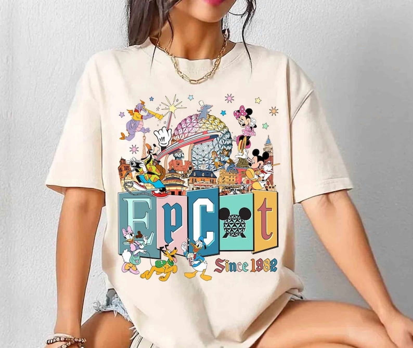 Epcot Sine 1982 Shirt, Vintage Mickey and Friends Disney Epcot Shirt ...
