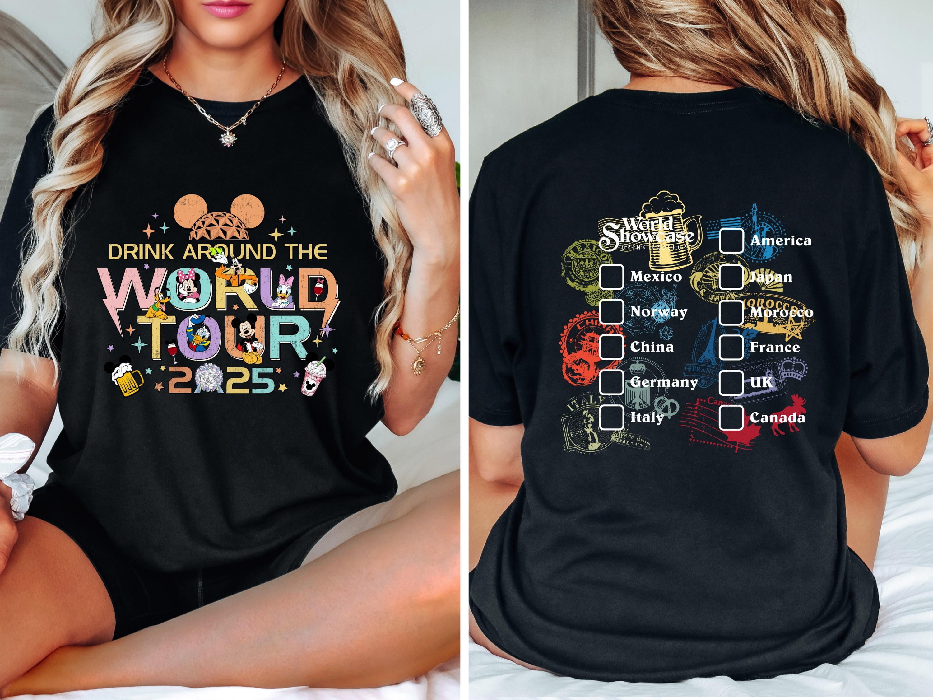 Epcot World Tour 2025 Shirt, Drink Around The World Tour T-Shirt, Epcot ...