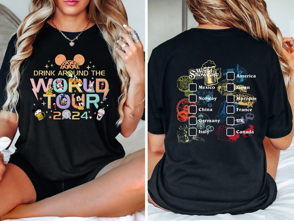 Epcot World Tour 2025 Shirt, Drink Around The World Tour T-Shirt, Epcot ...