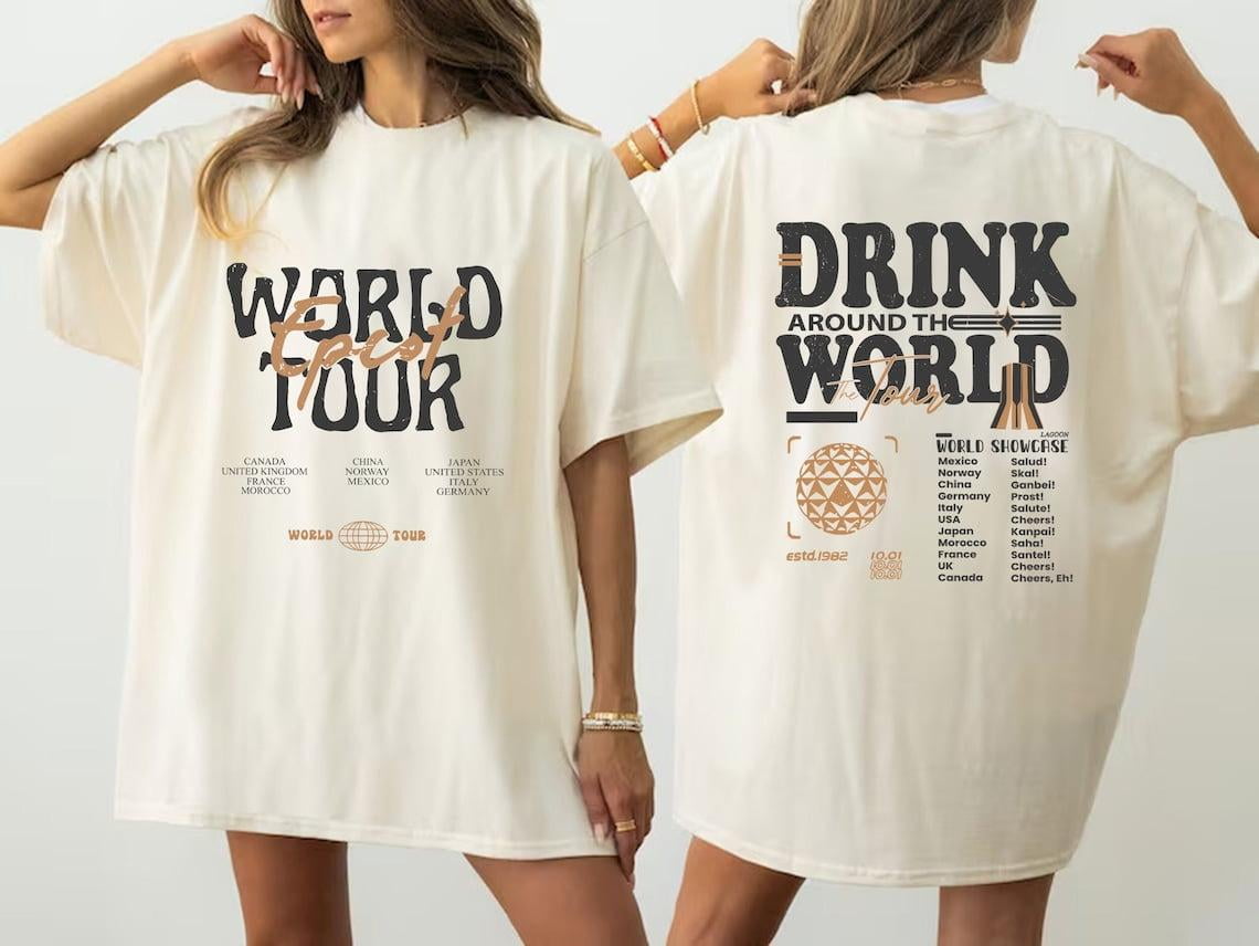 Epcot World Tour T-Shirt, Drink Around The World Shirt, Group Trip ...