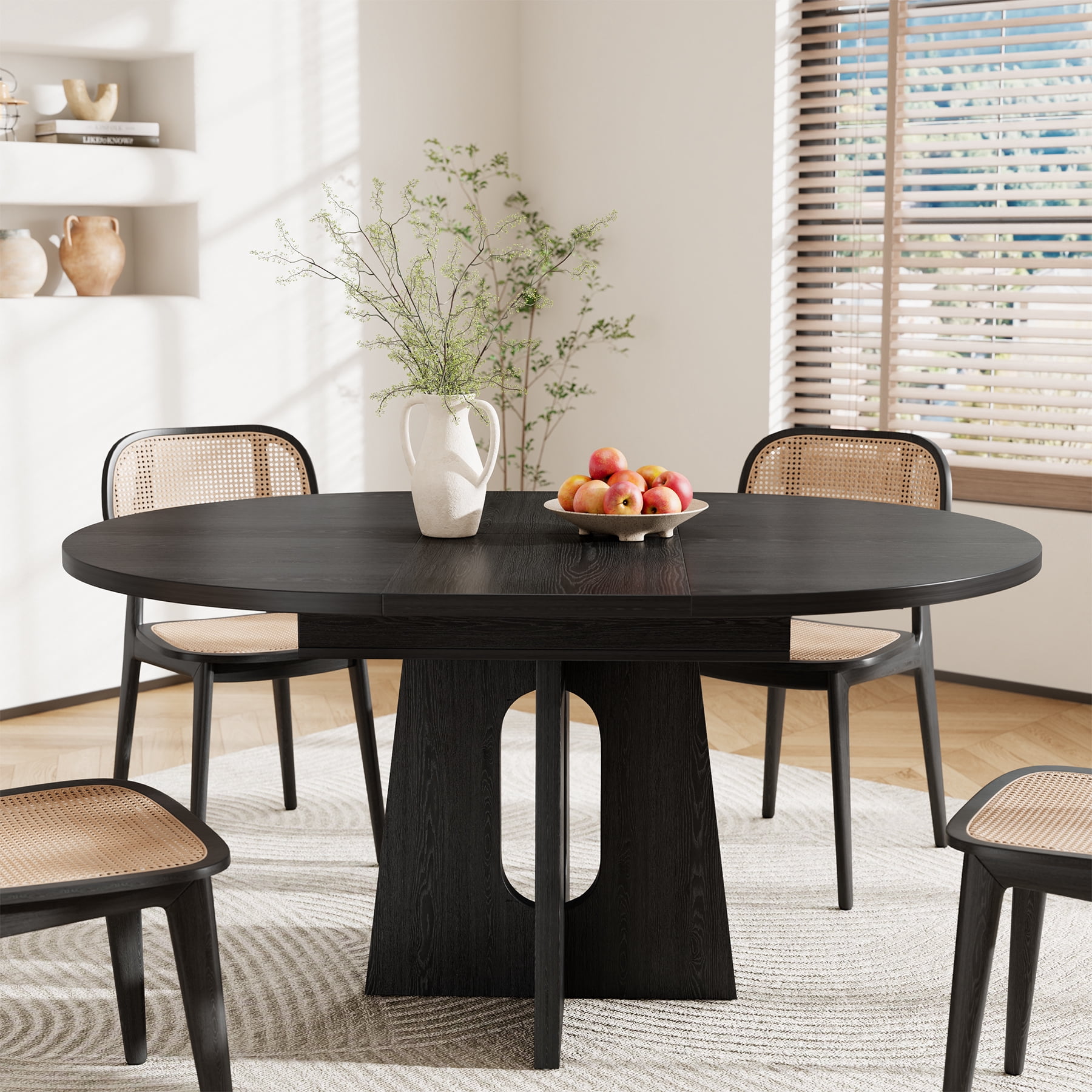 Epecoya 59-Inch Extendable Dining Table For 4-6 People, Modern Kitchen ...