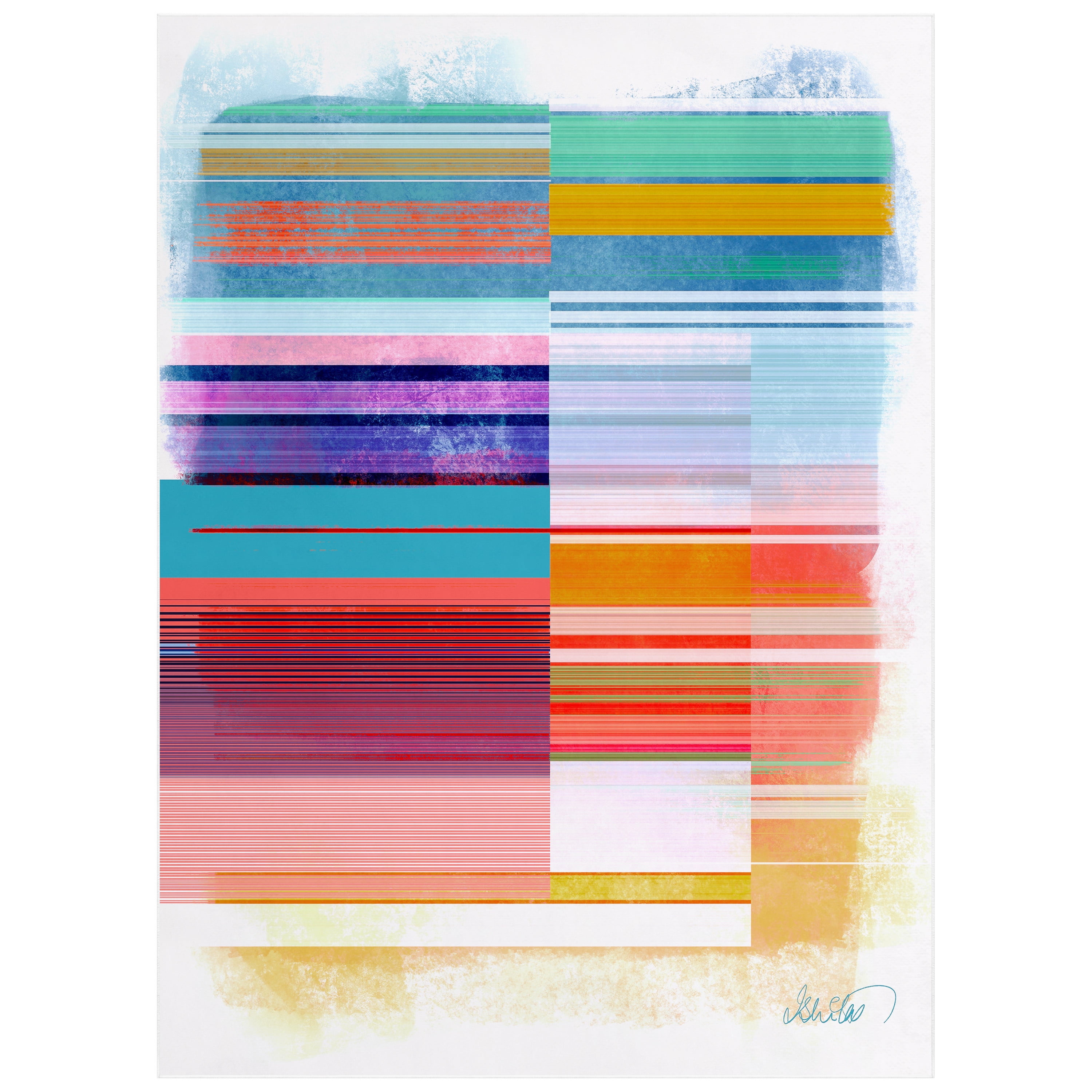 Linear Washable Colorful Lines Art Area Rug 8x10 - Heavenly Softness ...