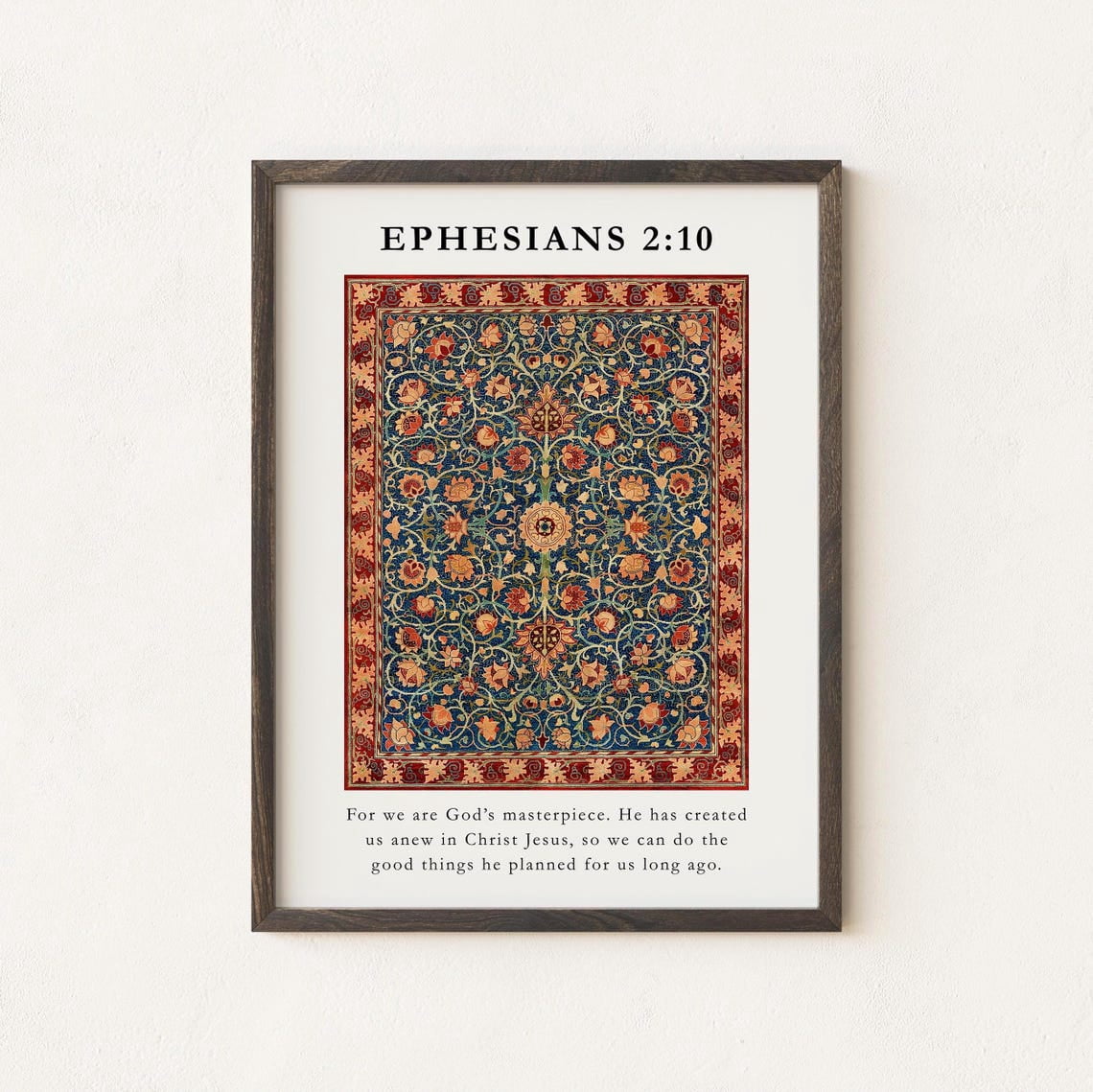 Ephesians 2 10 Textile Print, Bible Verse Wall Art, Unframed Paper ...
