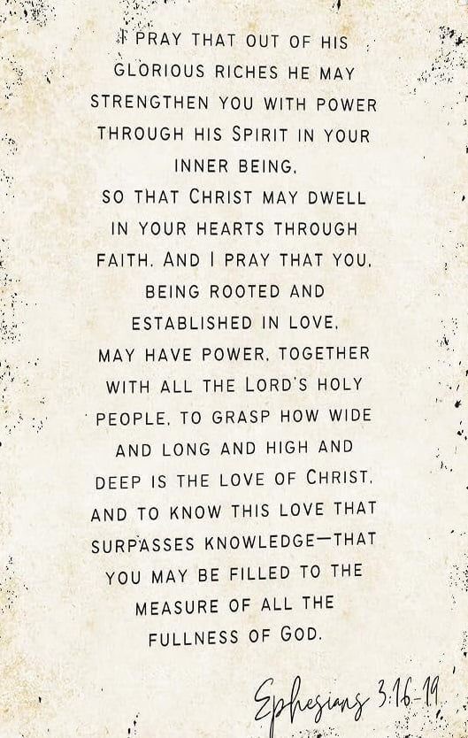 Ephesians 3 16-19 Bible Verse Wall Art Scripture Wall Decor I Pray That ...