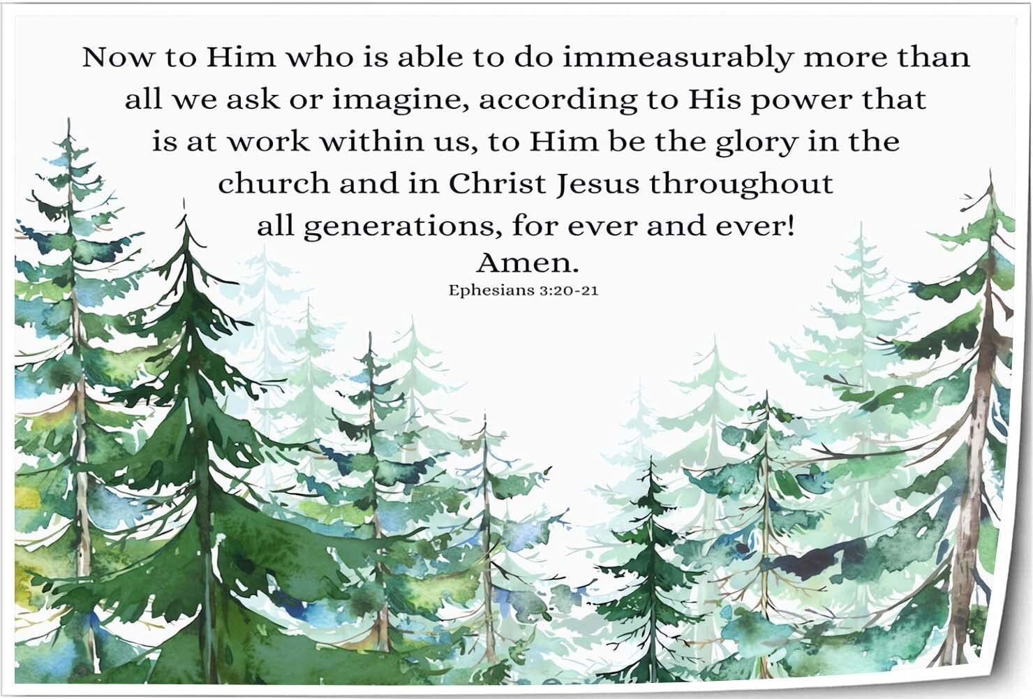 Ephesians 3 20-21 Bible Scripture Wall Decor Bible Verse Posters Art Pictures for Bathroom ...