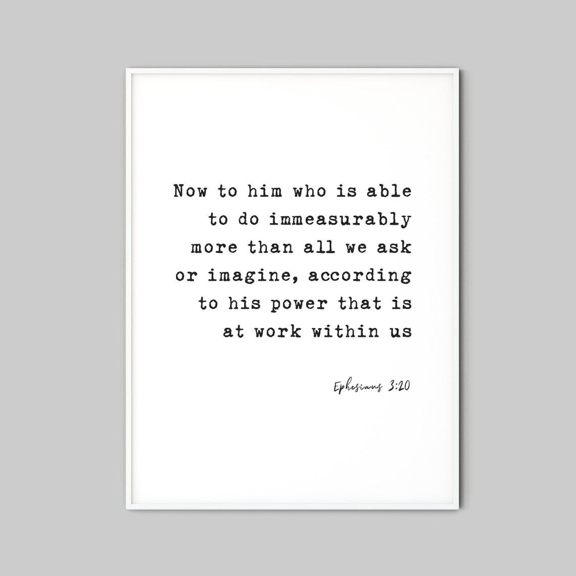 Ephesians 3:20 More Than We Ask Scripture Wall Art Poster, Stretched ...