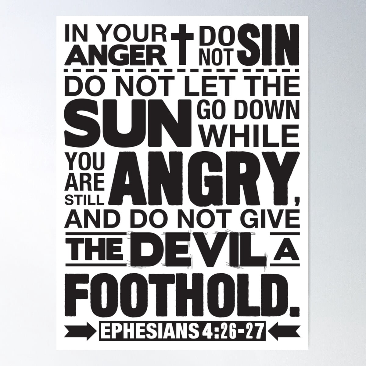 Ephesians 4:26-27 In Your Anger Do Not Sin Poster Wall Art, Modern Wall ...