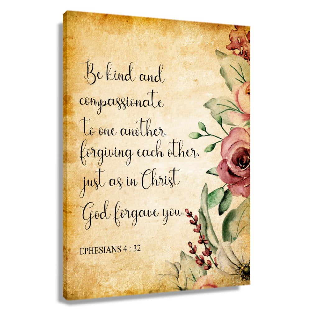 Ephesians 4 32 Bible Verse Wall Art Floral Wall Art Print Artwork ...
