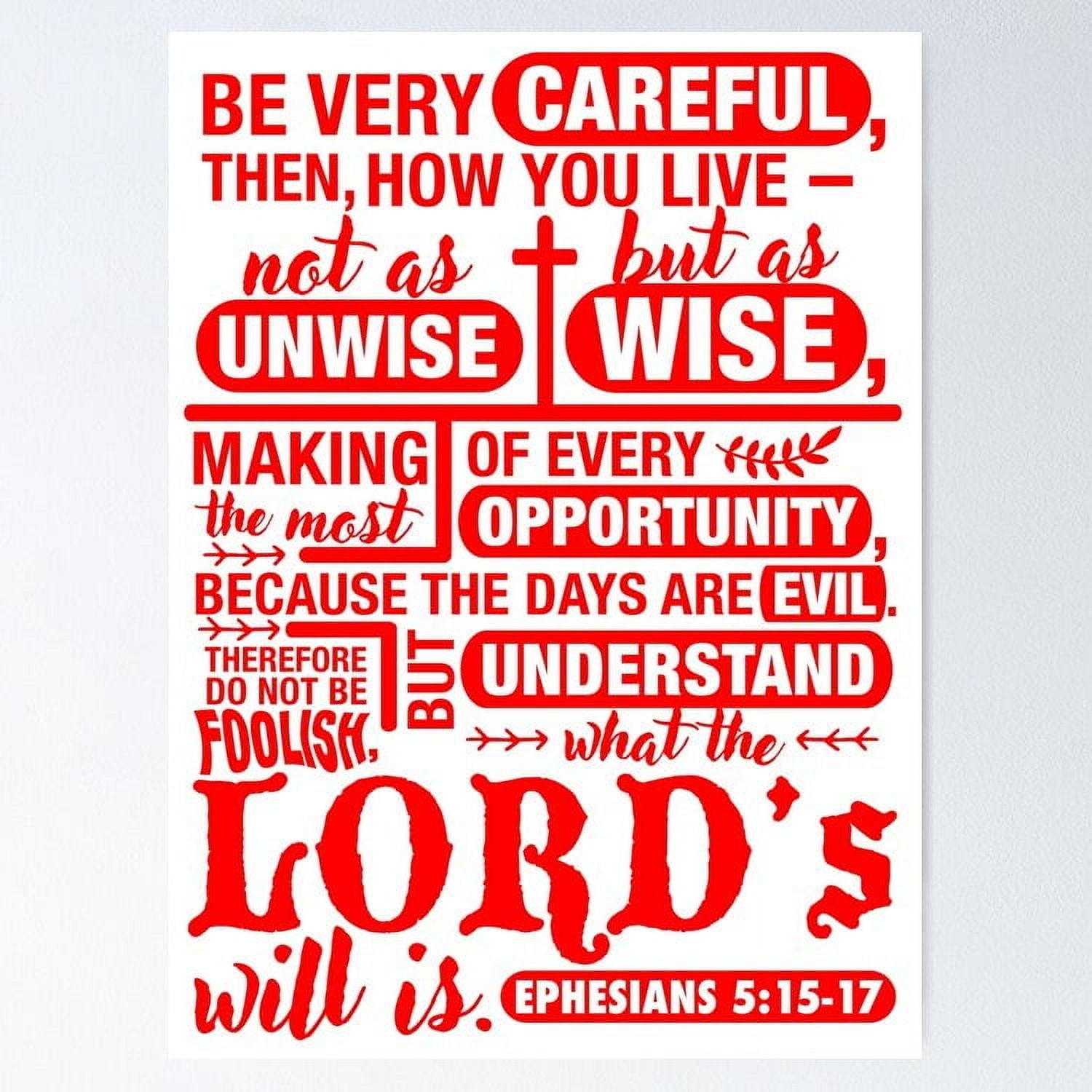 Ephesians 5:15-17 UNFRAMED Poster, 12x18 - Walmart.com