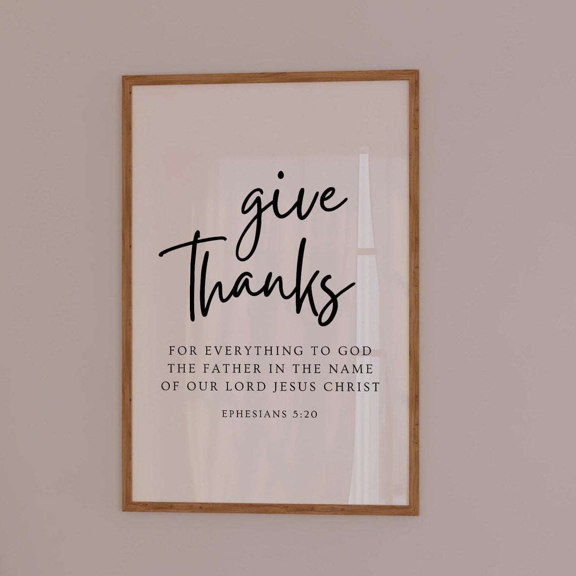 Ephesians 5:20 Thanksgiving Bible Verse Wall Art, Christian Home Decor ...