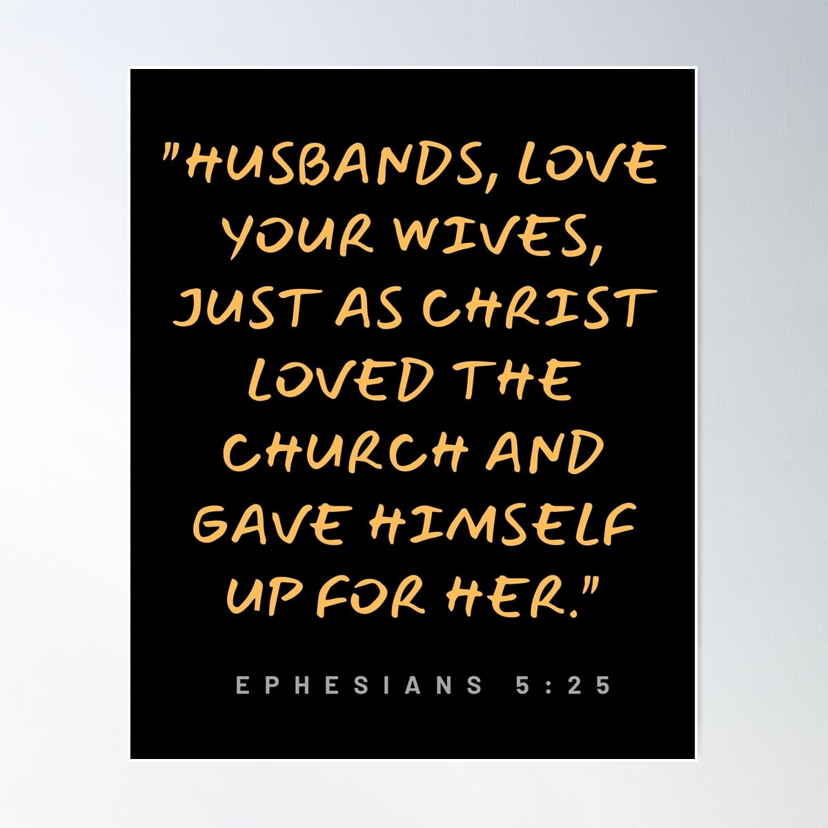 Ephesians 5:25 Scripture Bible Motivation Poster Wall Art, Modern Wall ...