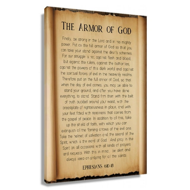 Ephesians 6 10–18 Bible Verse Wall Art Vintage Scripture Posters Poster ...